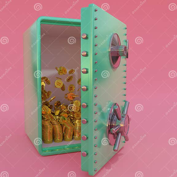 Keep Your Money Safely in Safe. Stock Illustration - Illustration of ...