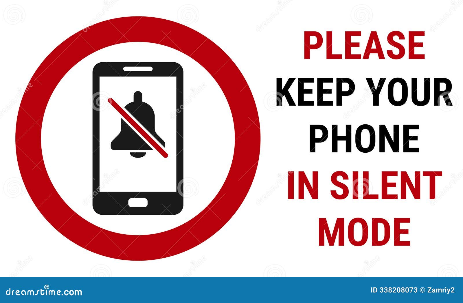 Keep Your Phone in Silent Mode Vector Sign Stock Vector - Illustration ...