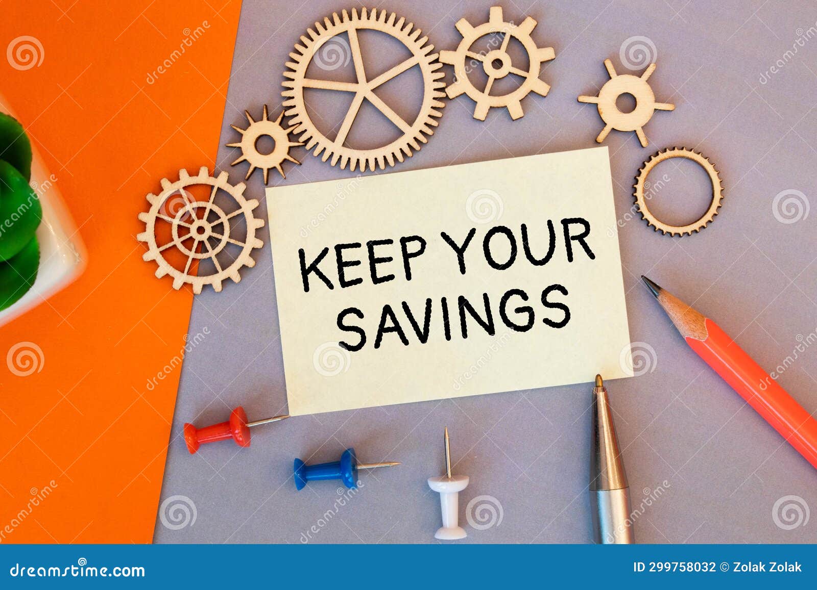 KEEP YOUR SAVINGS Text on Paper on Two Notebooks Stock Photo - Image of ...