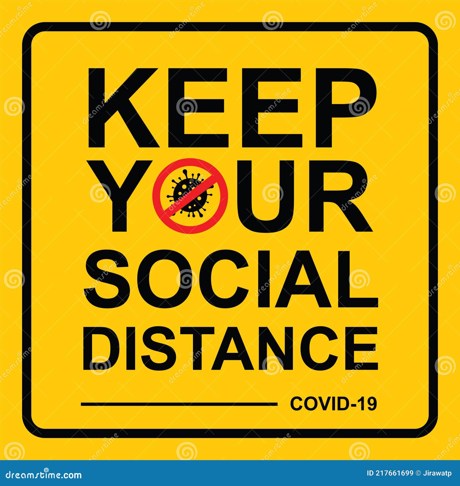 Keep Your Social Distance Warning Sign COVID 19. Stock Vector ...