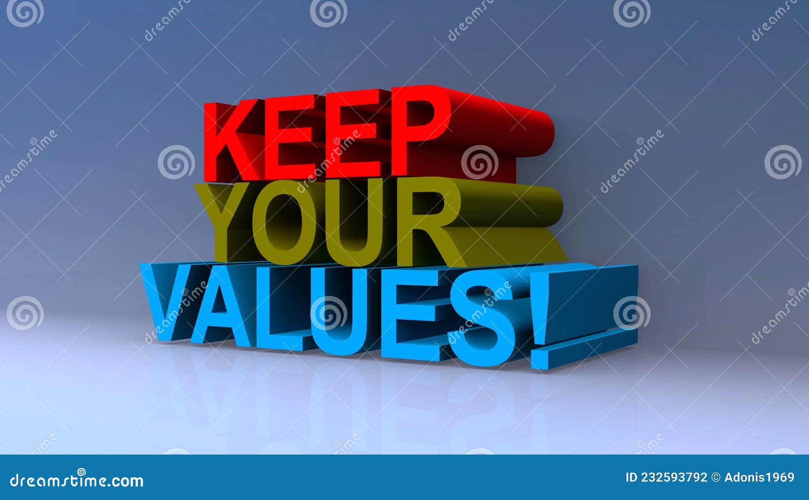 Keep your values on blue stock illustration. Illustration of macro ...