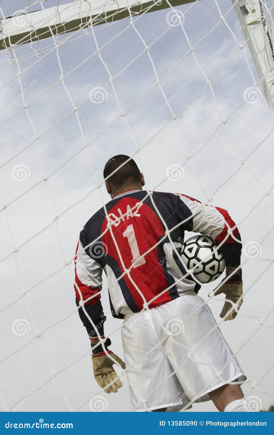 Keeper Die Zich in Doel Met Bal Bevindt Stock Foto - Image of ...