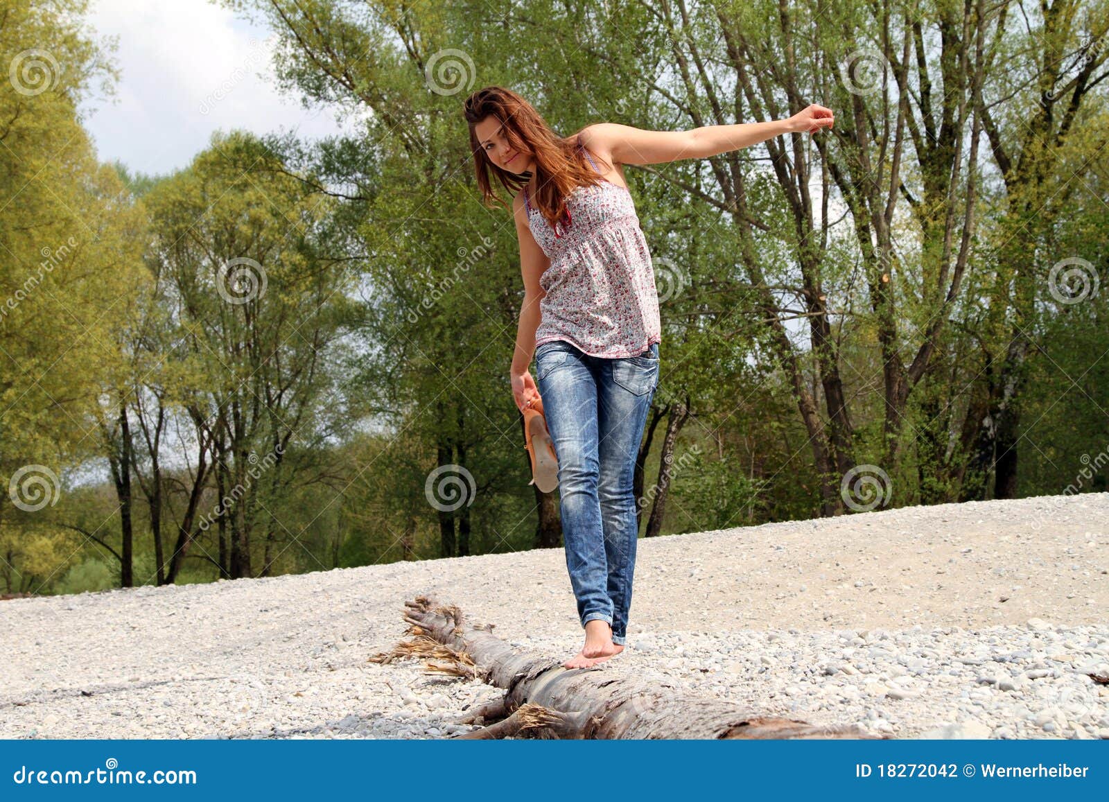 Keeping the balance stock photo. Image of girl, smiling - 18272042