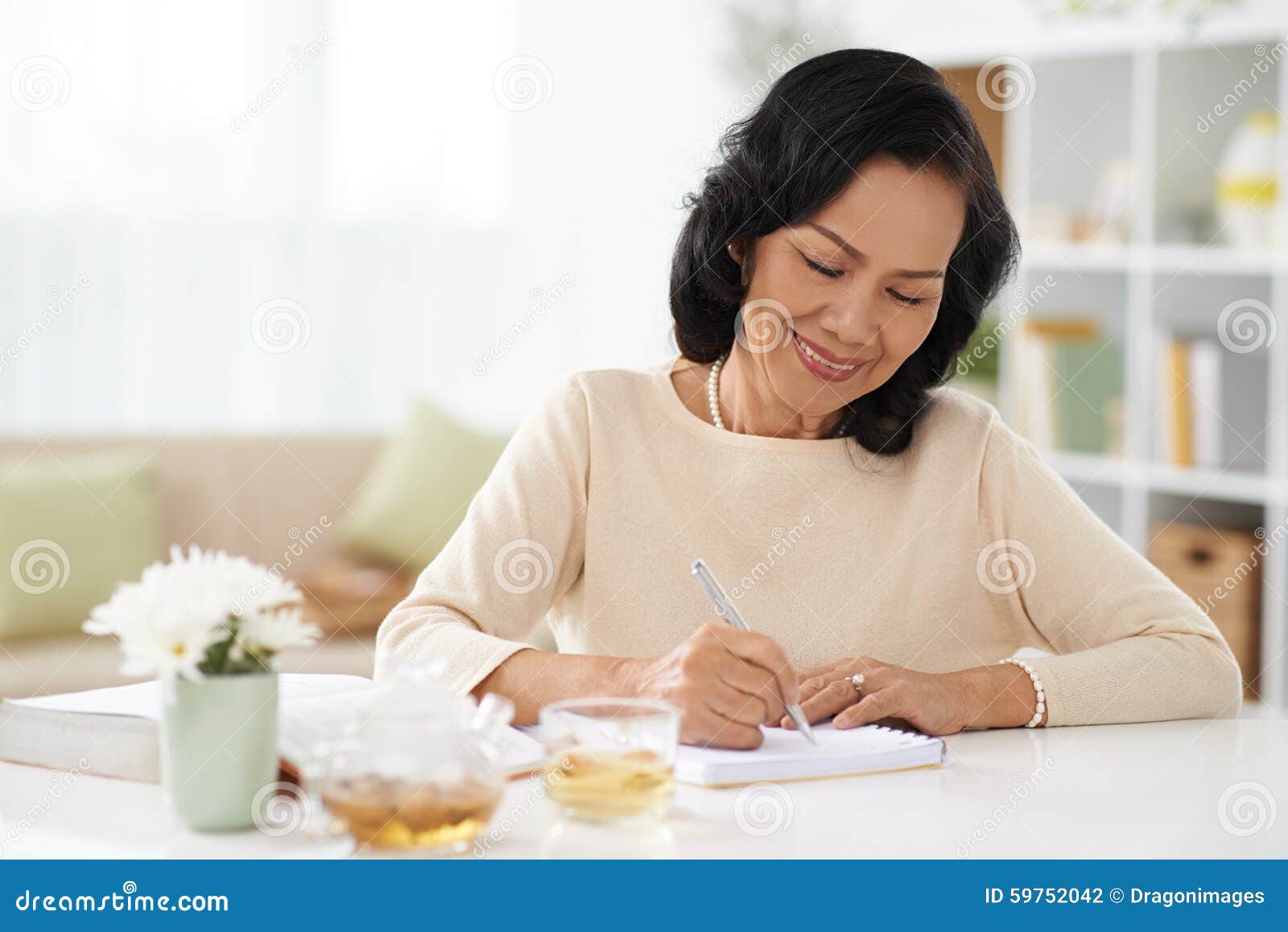 Keeping diary stock photo. Image of female, smiling, lady - 59752042