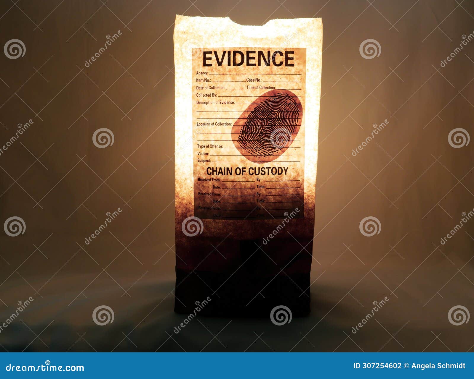Keeping Evidence Safe Lighted Crime Scene Bag Stock Photo - Image of ...