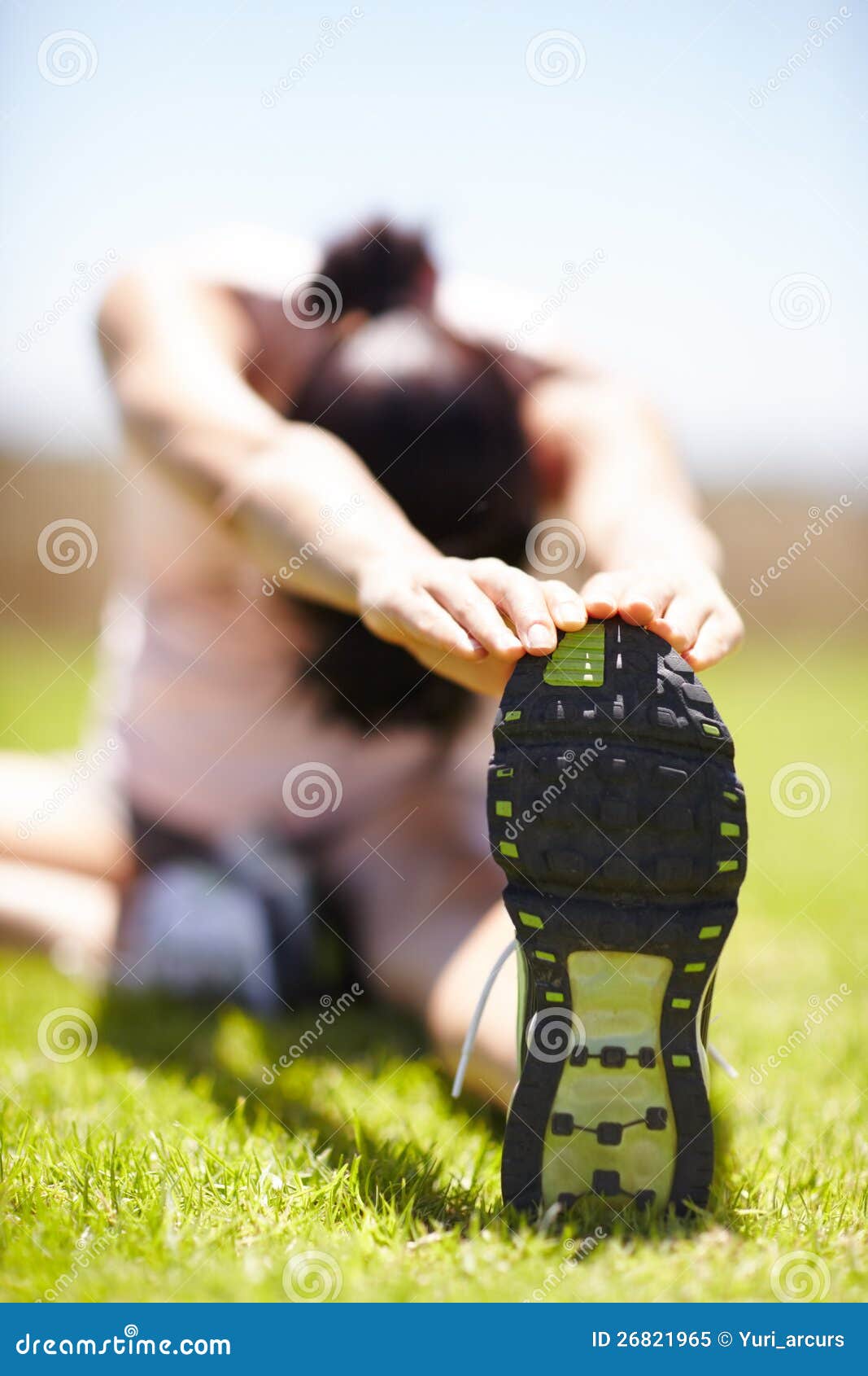 Keeping herself limber stock image. Image of pose, sportswear - 26821965
