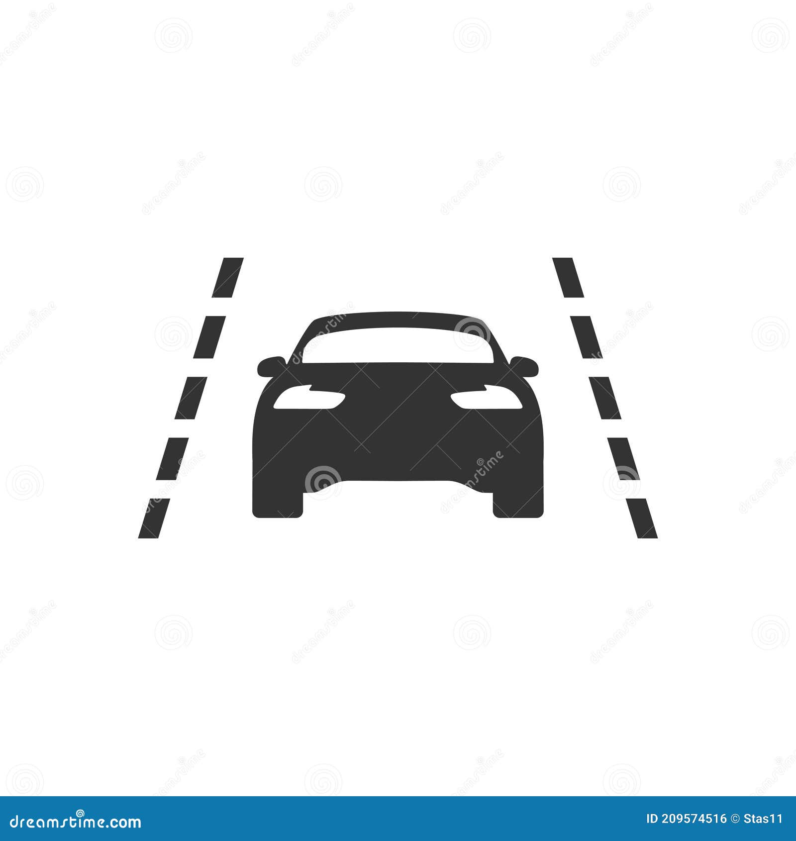 Keeping in Lane Icon in Simple Design. Vector Illustration Stock Vector ...