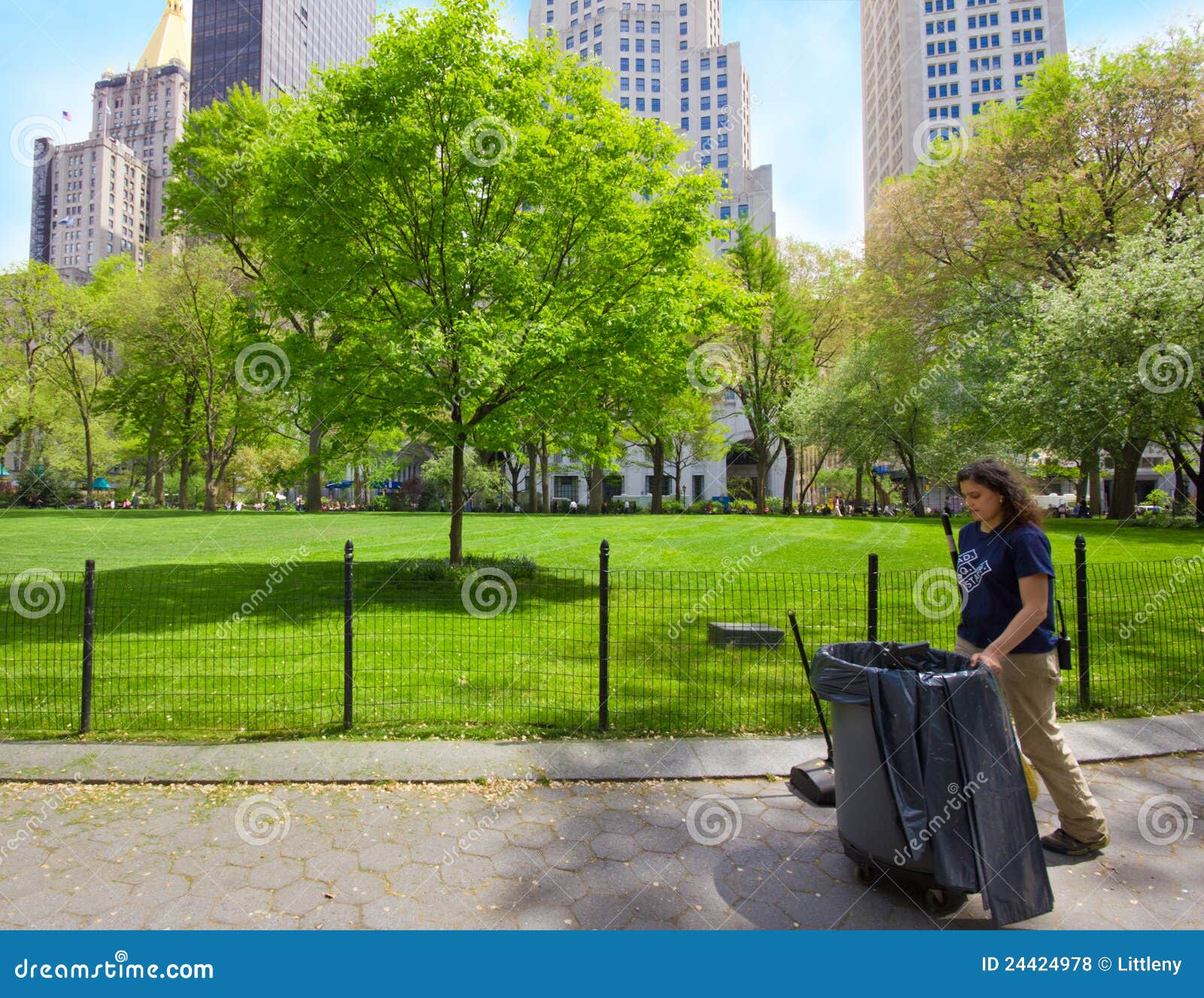 Keeping NYC Park Clean editorial stock photo. Image of maintenance ...