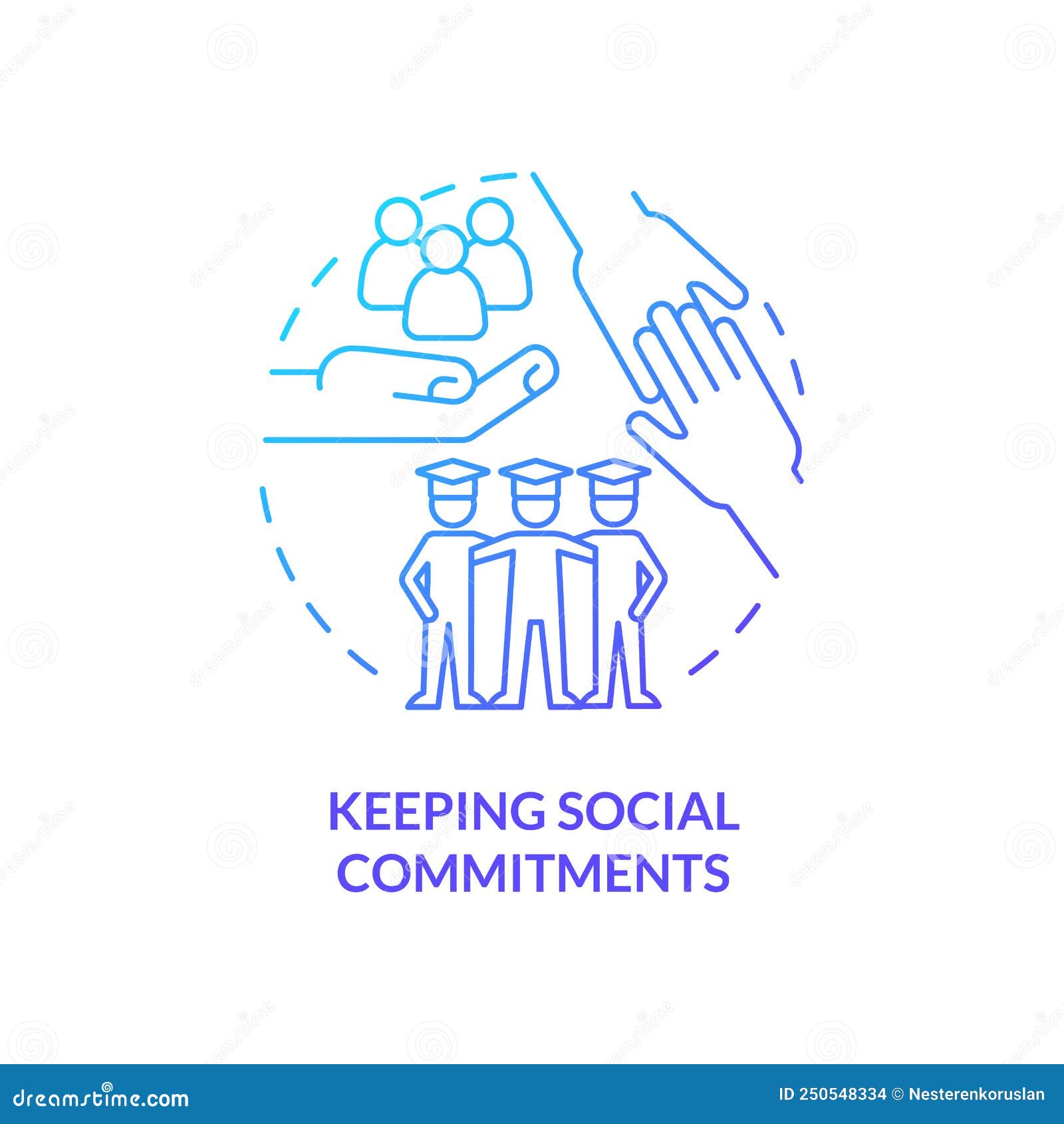 Keeping Social Commitments Blue Gradient Concept Icon Stock Vector ...