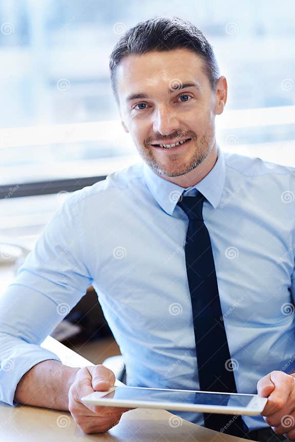 Keeping Up with Business Technological Trends. Portrait of a Smiling ... Keeping Up with Business Technological Trends. Portrait of a Smiling ...