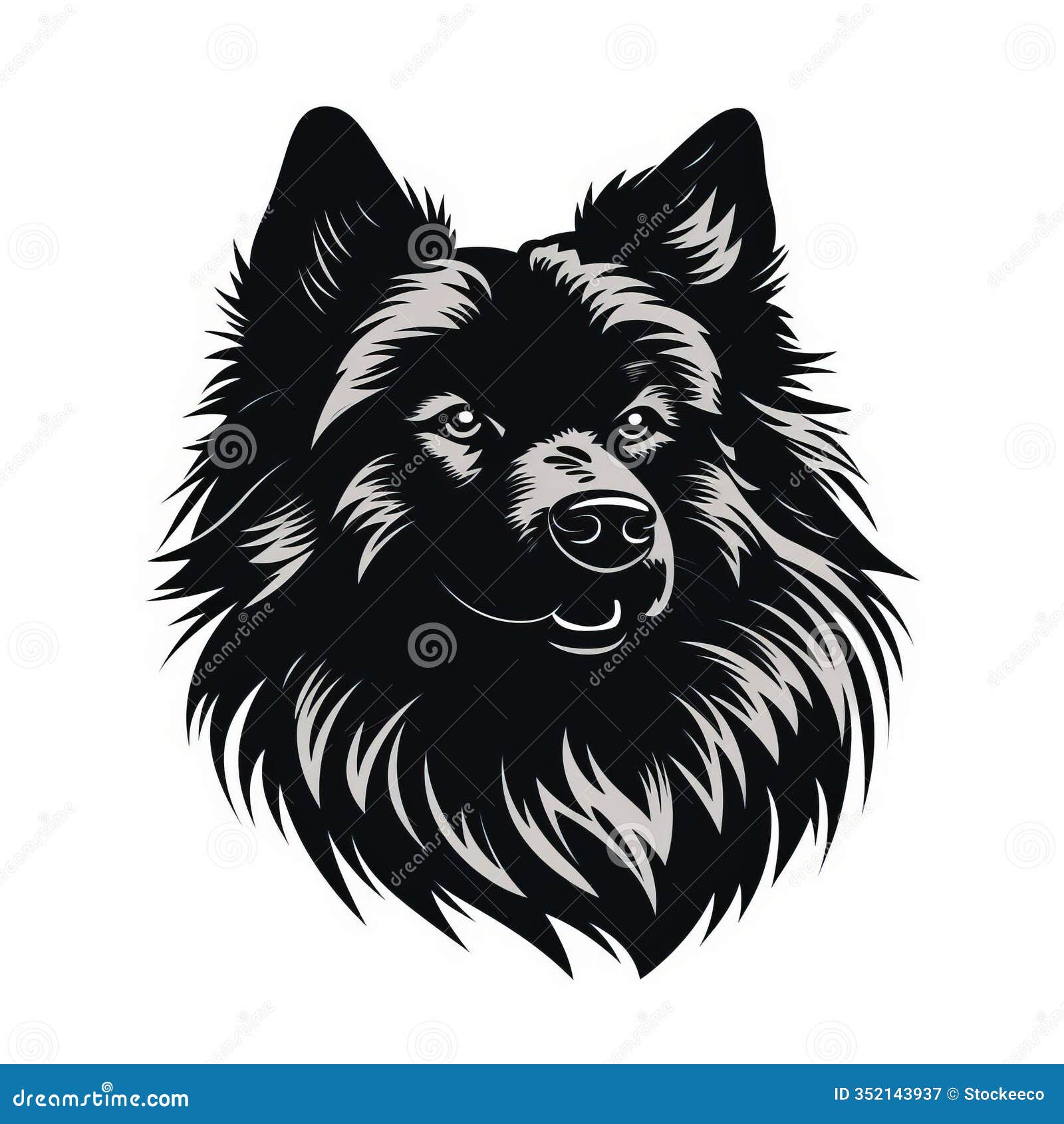 Customizable Keeshond Face Laser Cut File Vector Illustration Stock ...