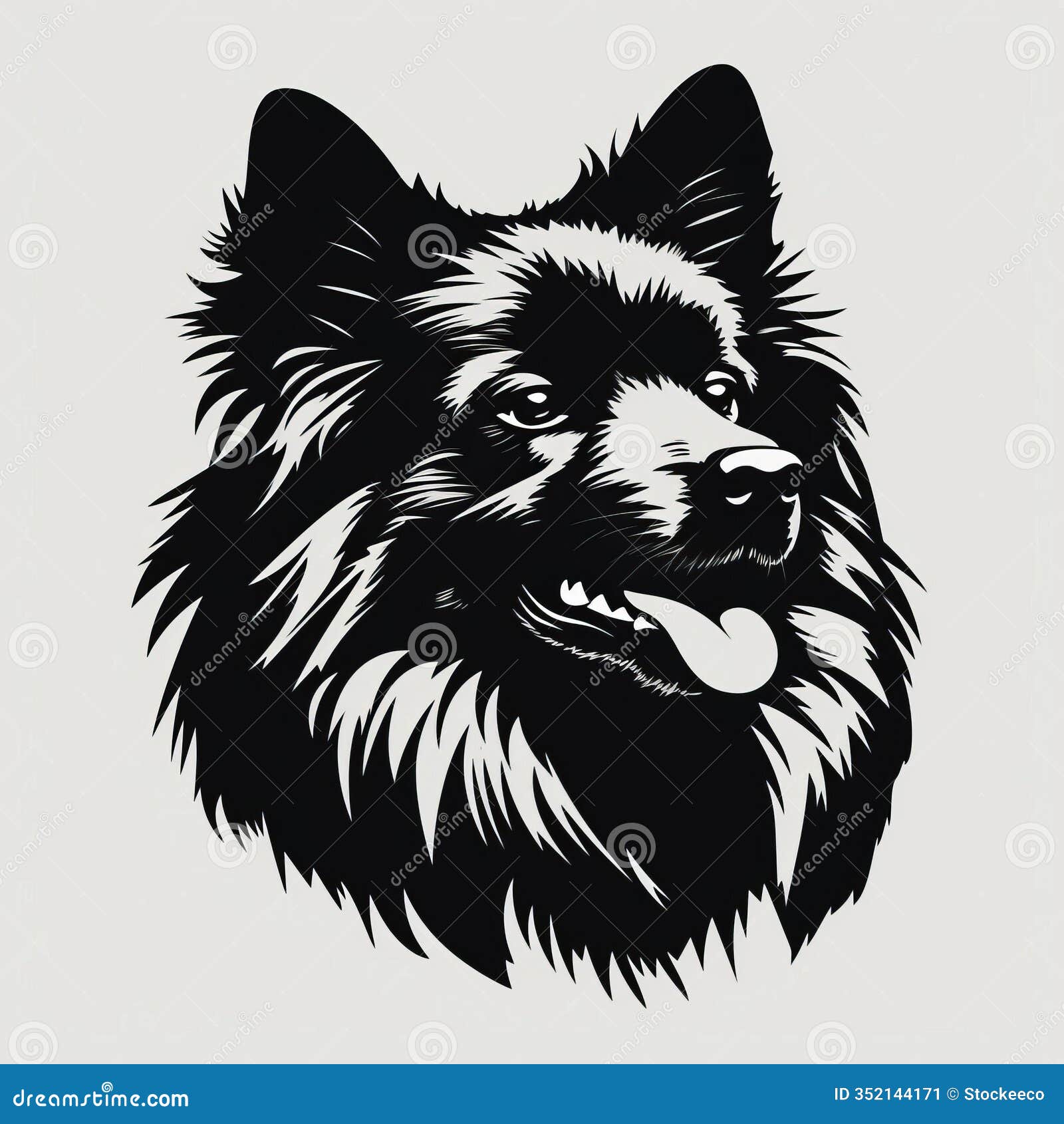 Laser Cut Keeshond Face Silhouette Vector Illustration Design Stock ...