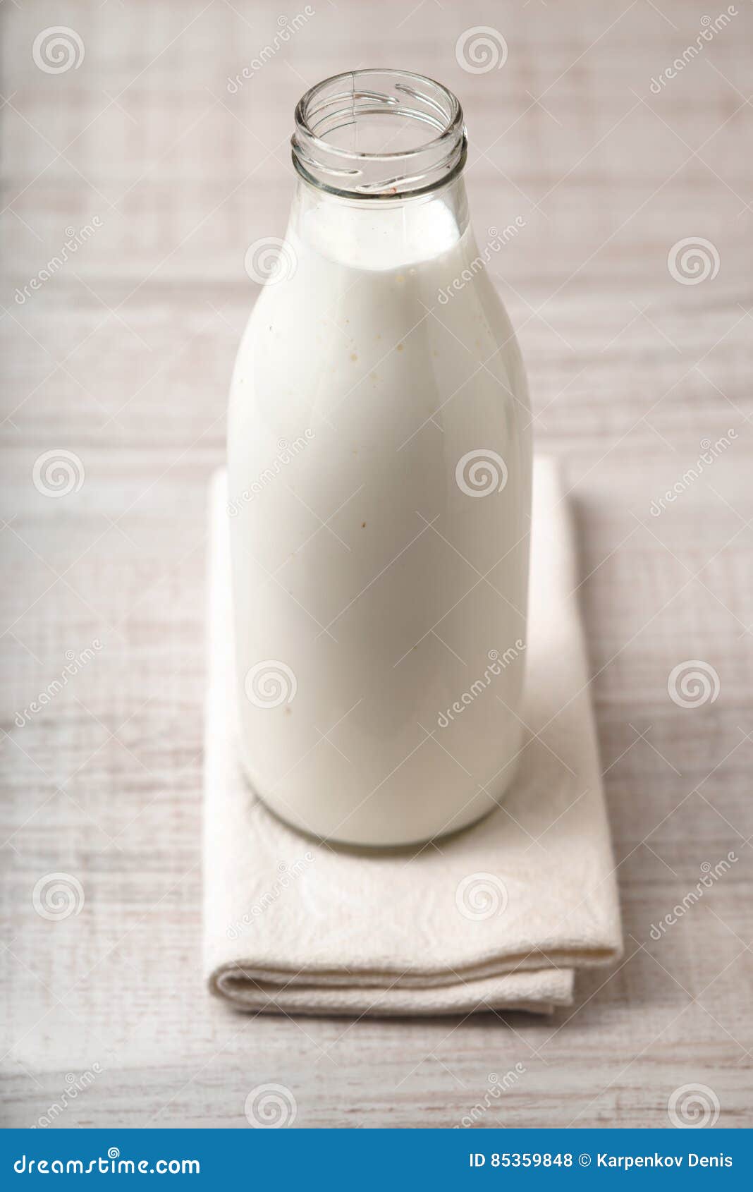 Kefir in a Glass Bottle on the Table Stock Photo - Image of diet ...