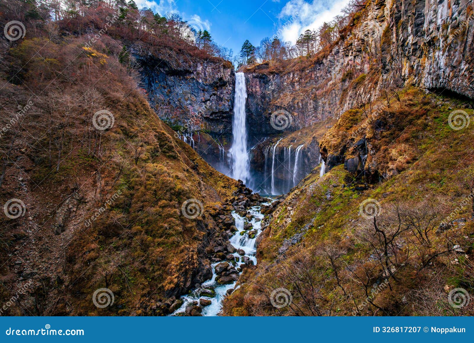 Kegon Waterfall in Autumn, Nikko, Japan Stock Image - Image of fall ...
