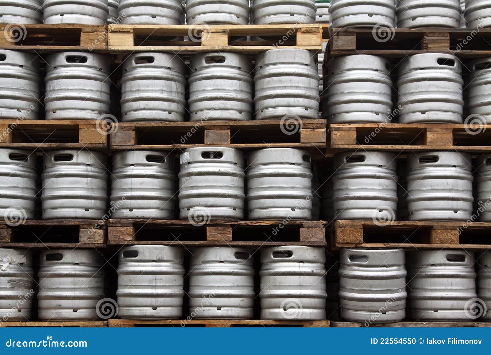 Kegs of Beer in Regular Rows Stock Photo - Image of kegger, winery ...