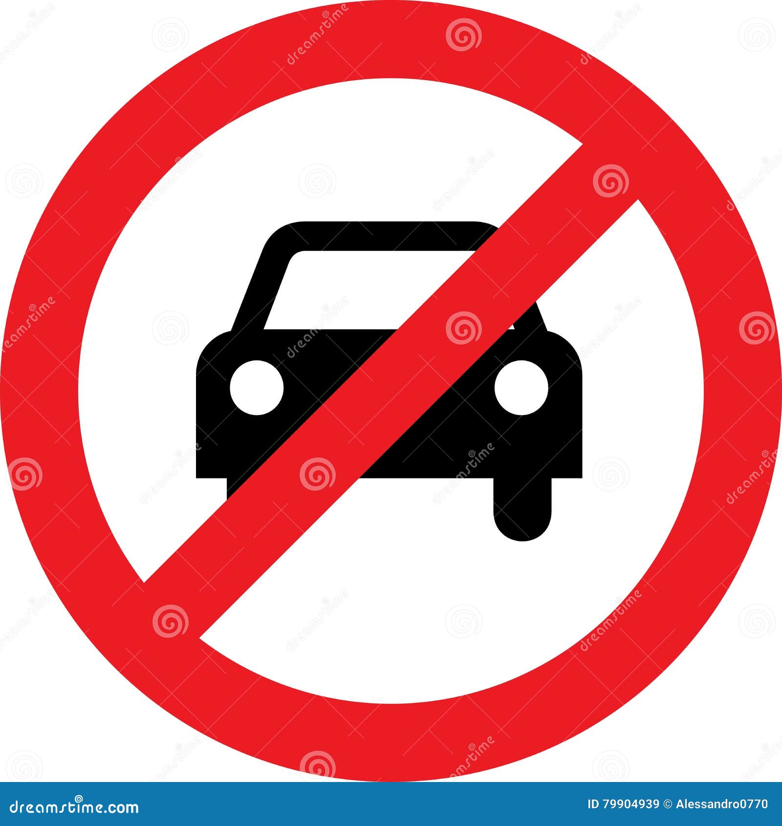 Kein Auto Oder Parkverbotsschild Stock Abbildung - Illustration von ...