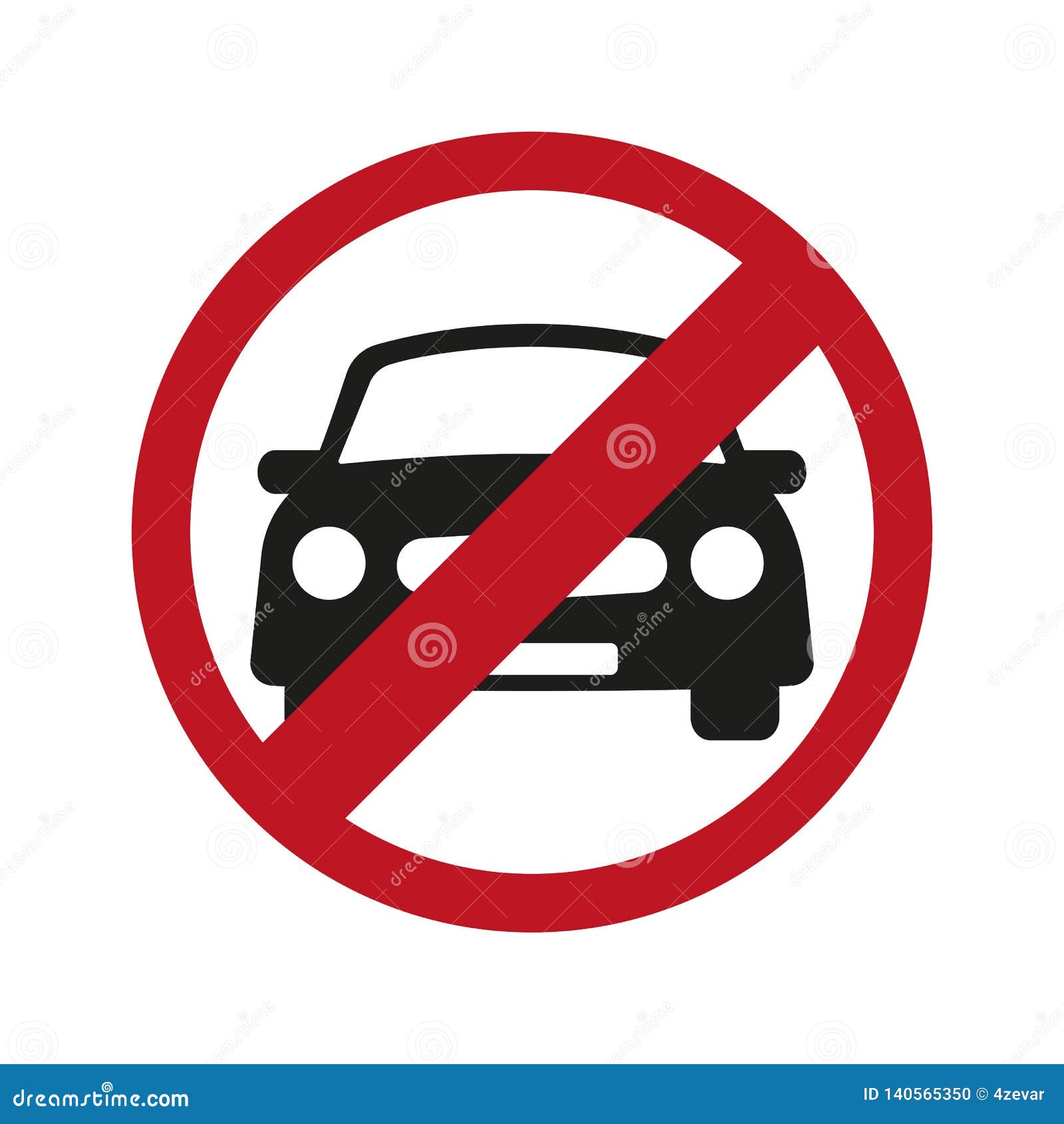 Kein Auto- Oder ParkverbotVerkehrszeichen, Vektorikone Vektor Abbildung ...