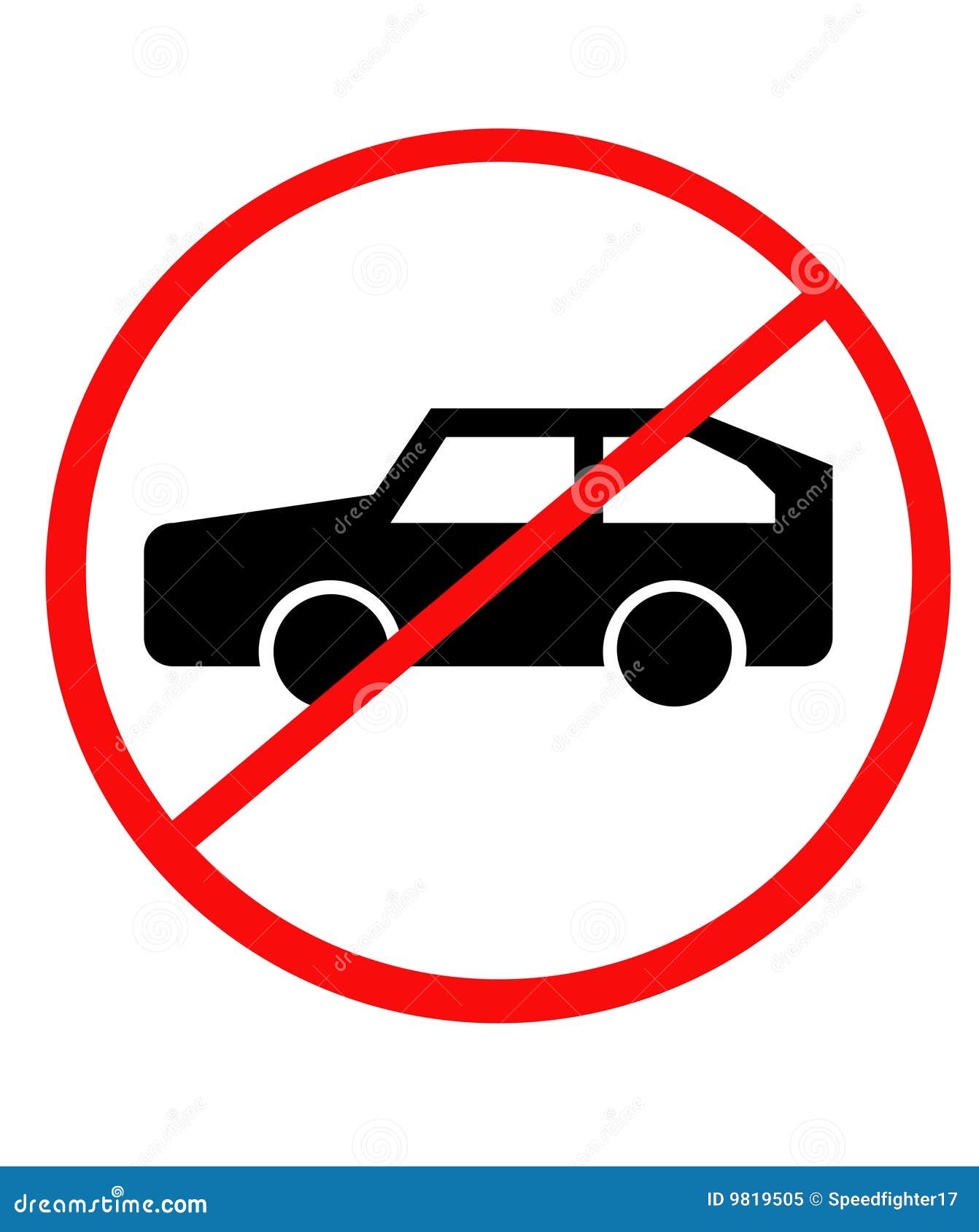 Kein Autozeichen stock abbildung. Illustration von schwarzes - 9819505