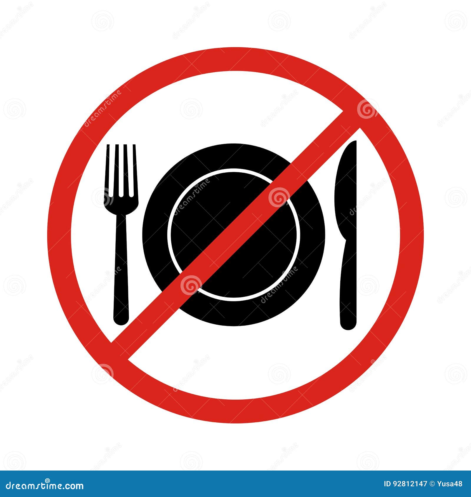 Kein Essenvektorzeichen, Kein Lebensmittel Oder Getränk Erlaubt Vektor ...