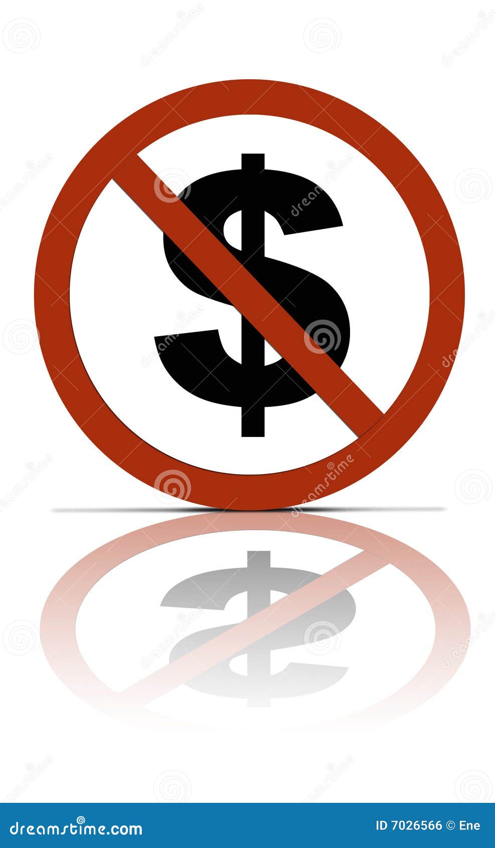 Kein Geld stock abbildung. Illustration von geld, verboten - 7026566