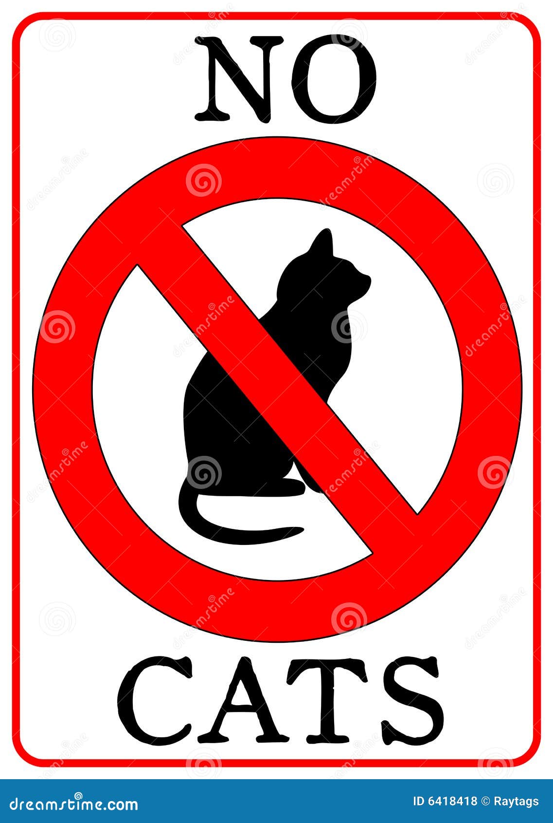 Kein Katze-Zeichen stock abbildung. Illustration von ermöglicht - 6418418