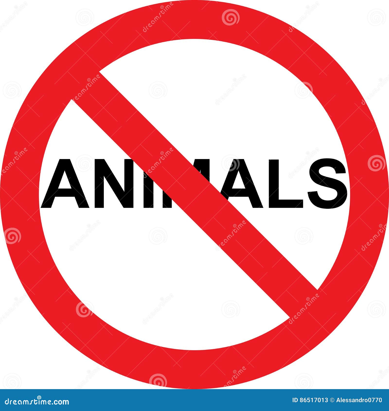 Kein Tierzeichen stock abbildung. Illustration von beschränkung - 86517013