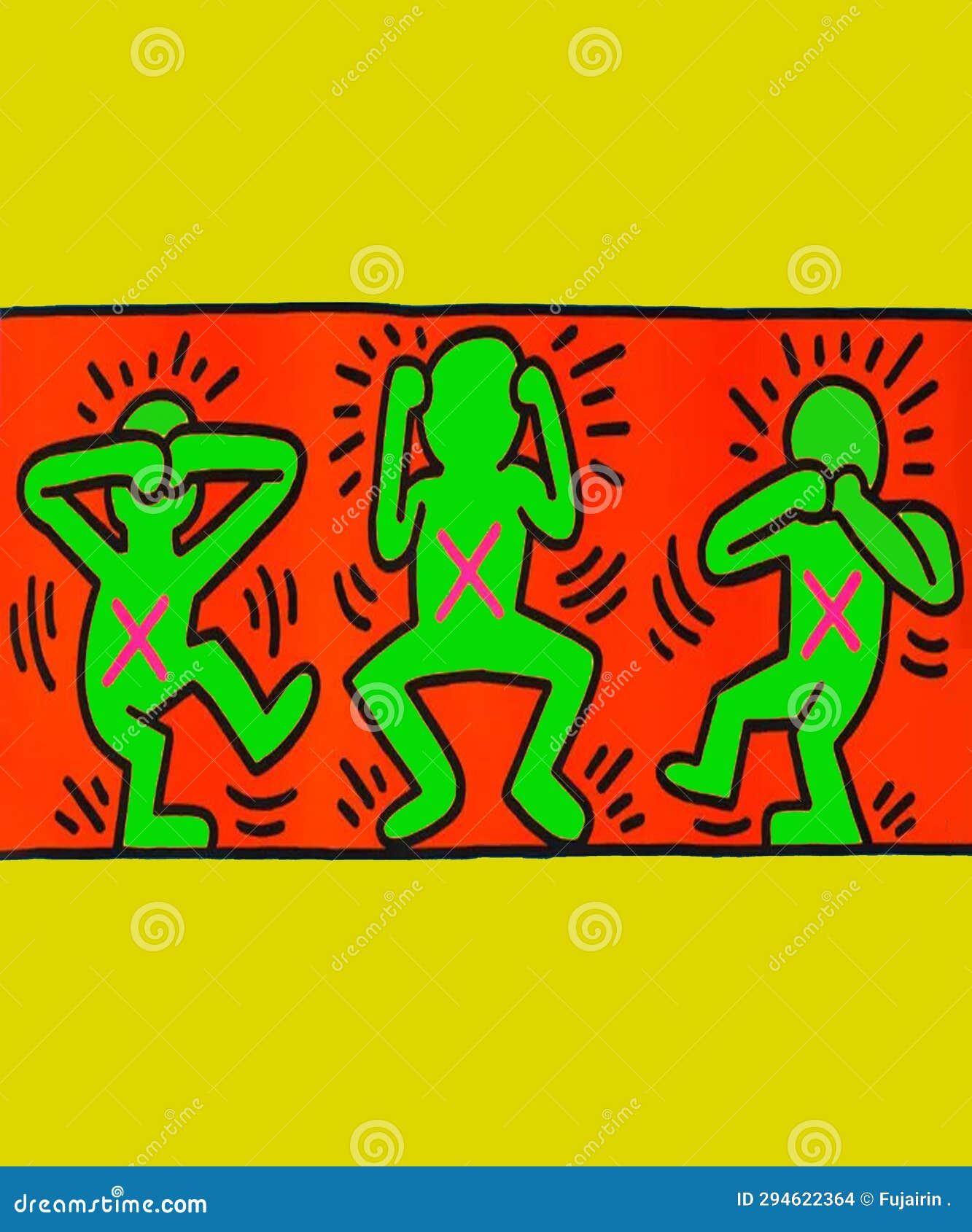 Keith Haring Ignorance Funny Stock Illustration - Illustration of fear ...
