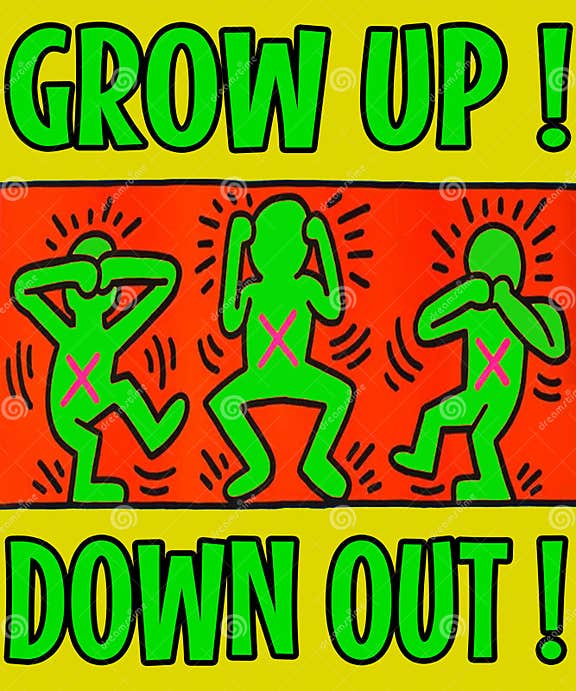 Keith Haring Ignorance Funny Text Stock Illustration - Illustration of ...