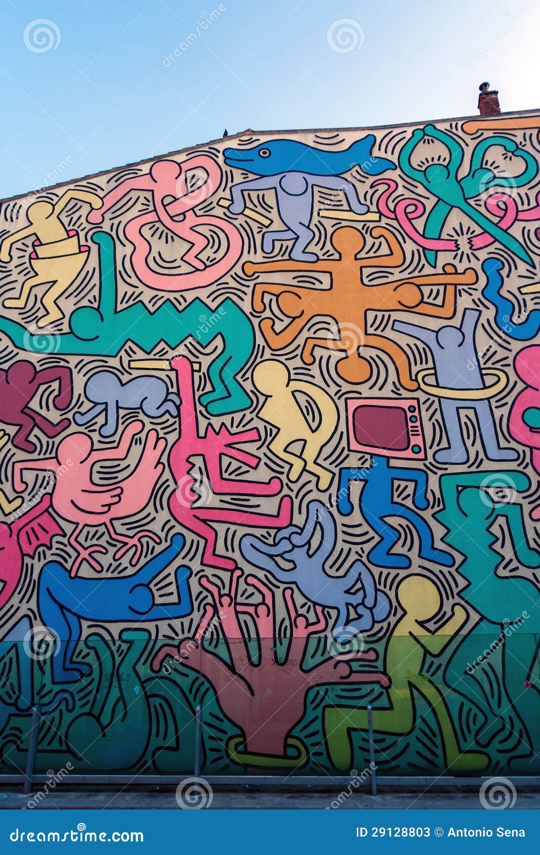Keith Haring Murales in Pisa Editorial Stock Photo - Image of europe ...