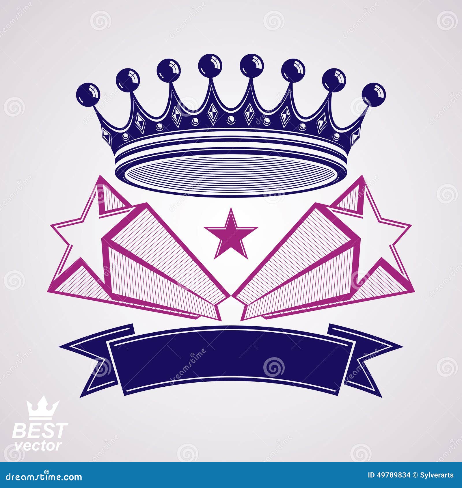 Keizer Gestileerd Vectorsymbool, Dat Op Witte Achtergrond Wordt ...