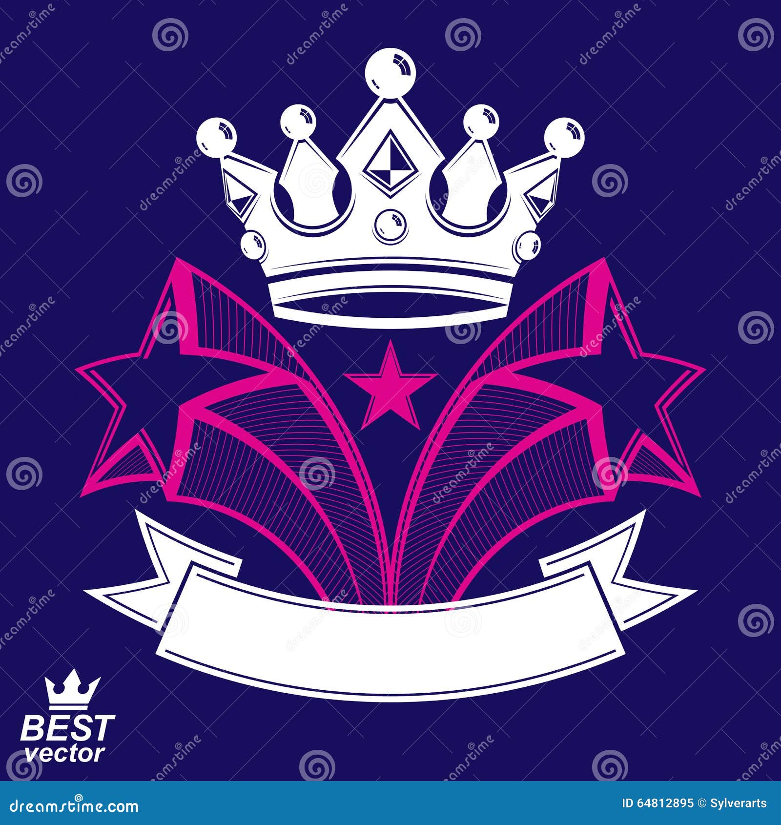 Keizer Gestileerd Vectorsymbool, Monarchelement 3d Kroon Met Vector ...