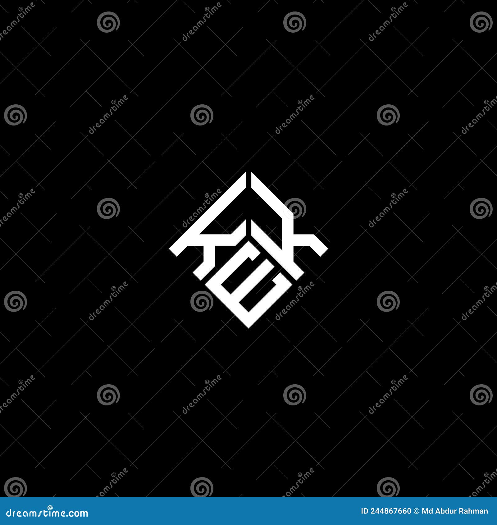 KEK Letter Logo Design On Black Background. KEK Creative Initials ...