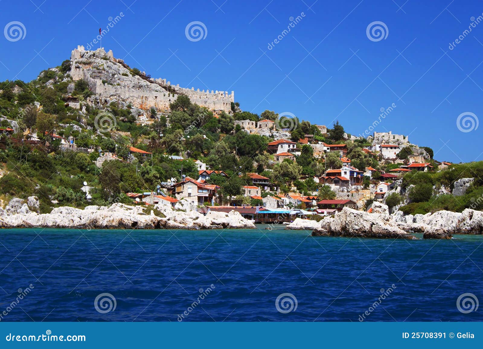 Kekova island, Turkey stock image. Image of boat, place - 25708391