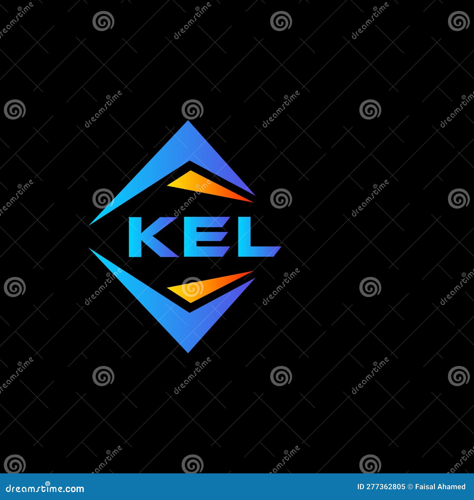 KEL Abstract Technology Logo Design on Black Background. KEL Creative ...