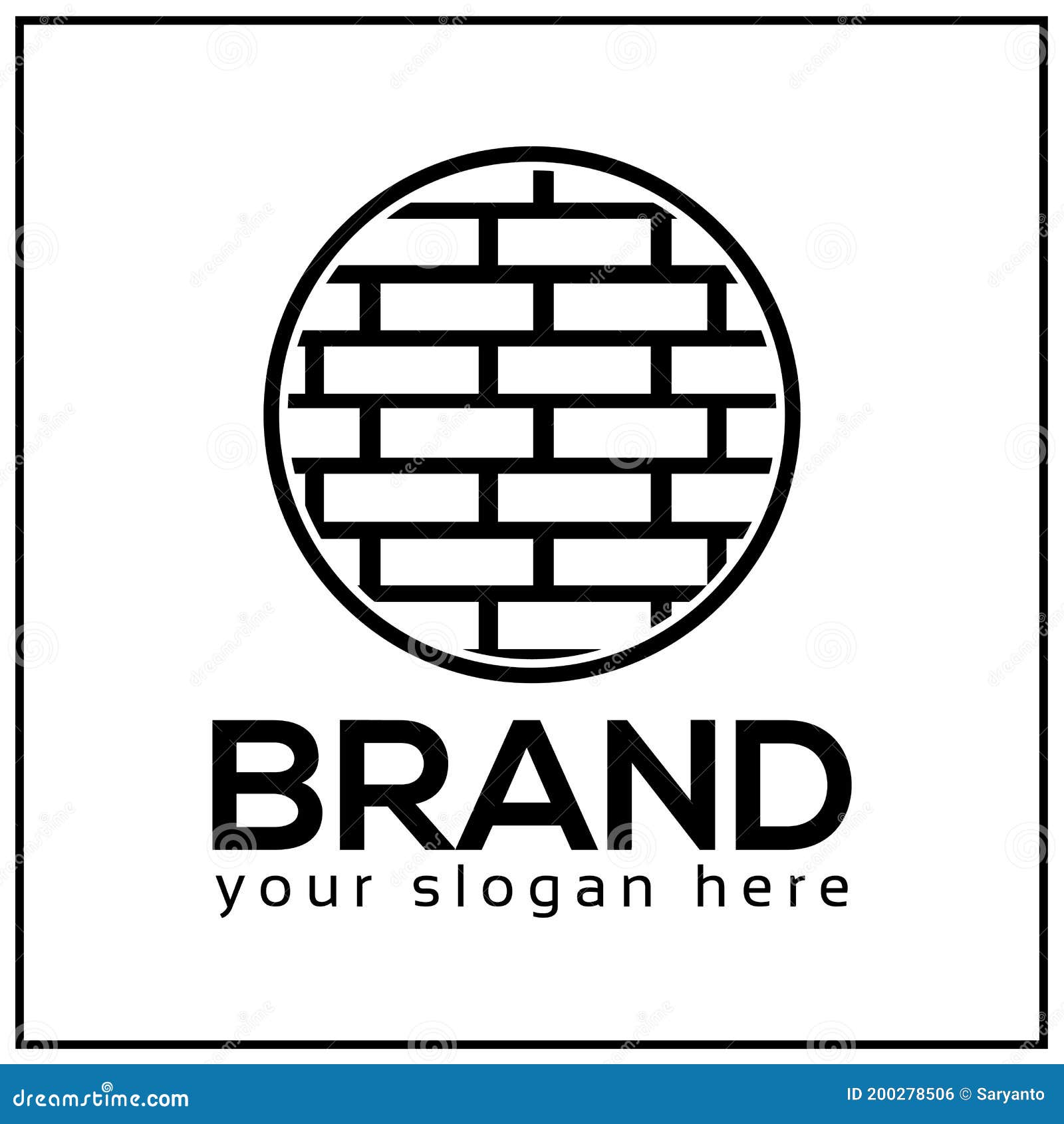 Brick Logo Icon. Circle Brick. Vector Illustration On White Background ...