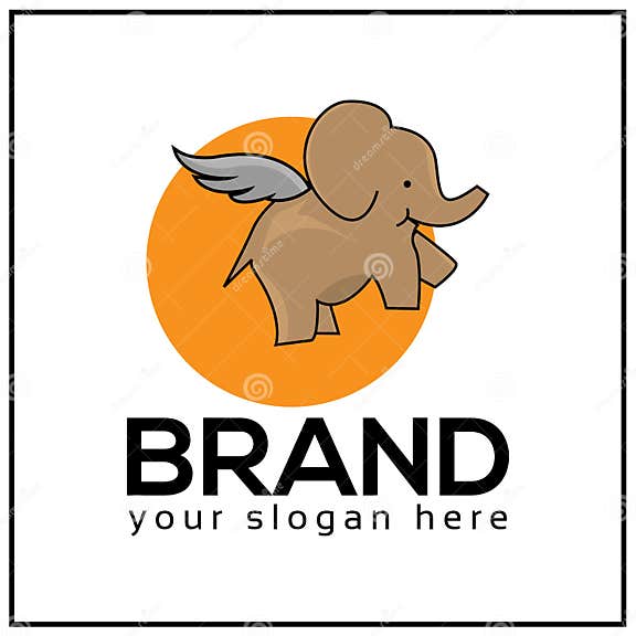 Flying Elephant Logo. Elephant Logo. Elephant and Circle Icon. Vector ...