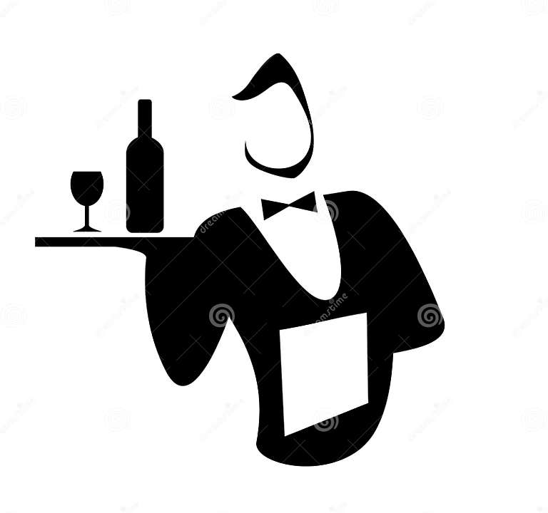 Kellner vektor abbildung. Illustration von schattenbild - 53334987