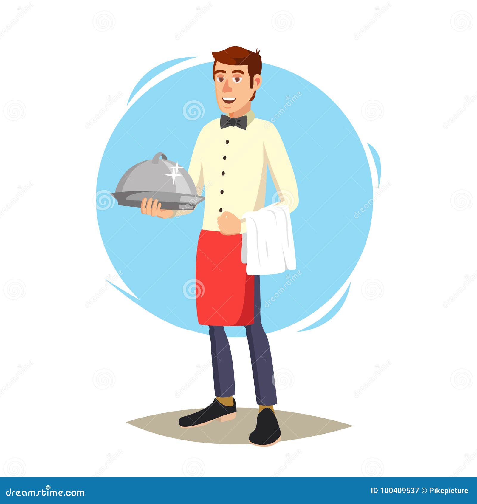 Kellner, Netter Charakter-Vektor Vektor Abbildung - Illustration von ...