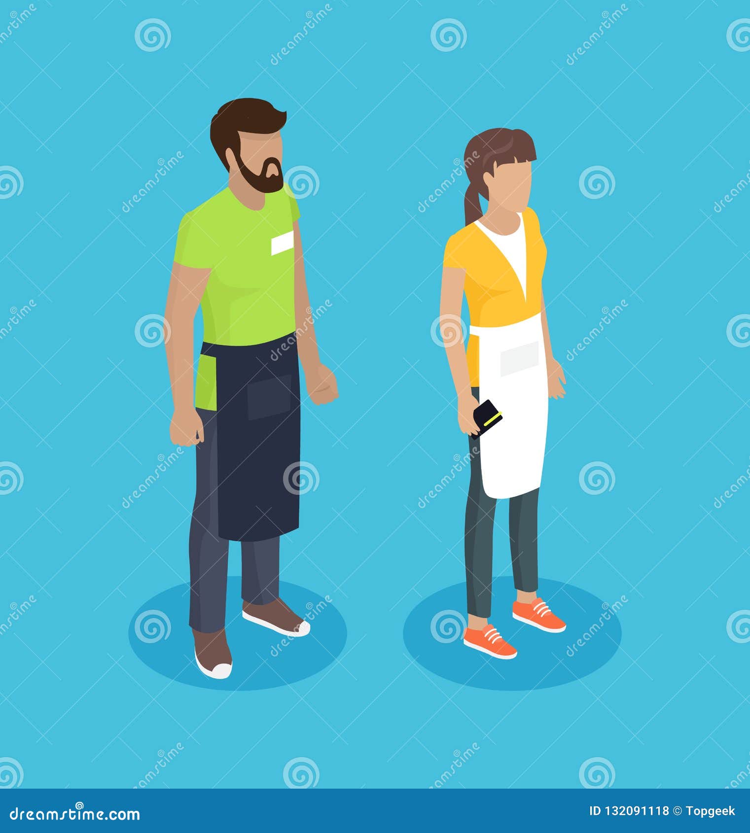 Kellnerin Und Kellner People Vector Illustration Vektor Abbildung ...