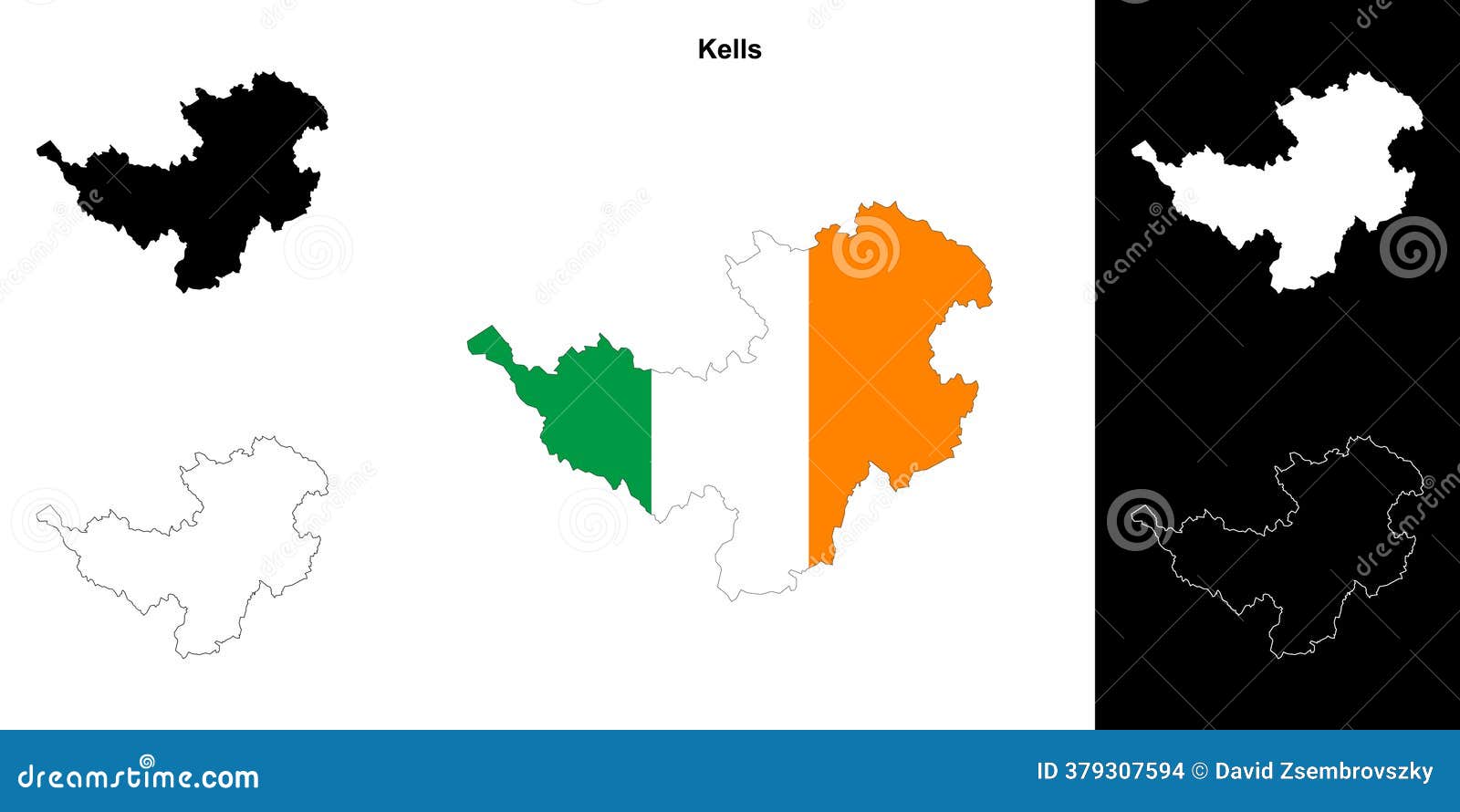 Kells Outline Map Stock Photography | CartoonDealer.com #379307594