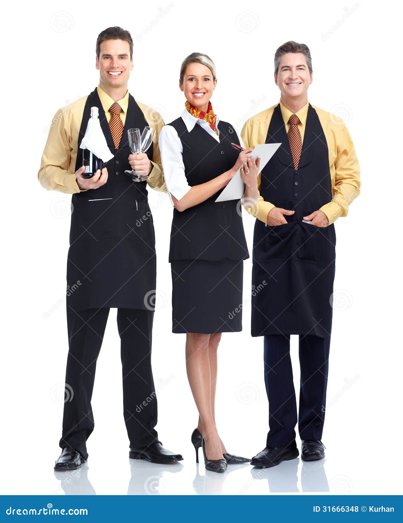 Kelner. stock foto. Image of geïsoleerd, zwart, baan - 31666348