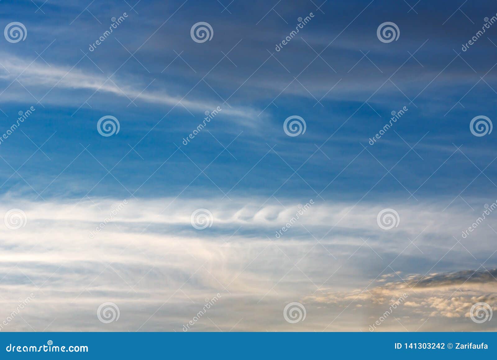Kelvin Helmholtz Instability Clouds Wavy On Blue Sky. Royalty-Free ...