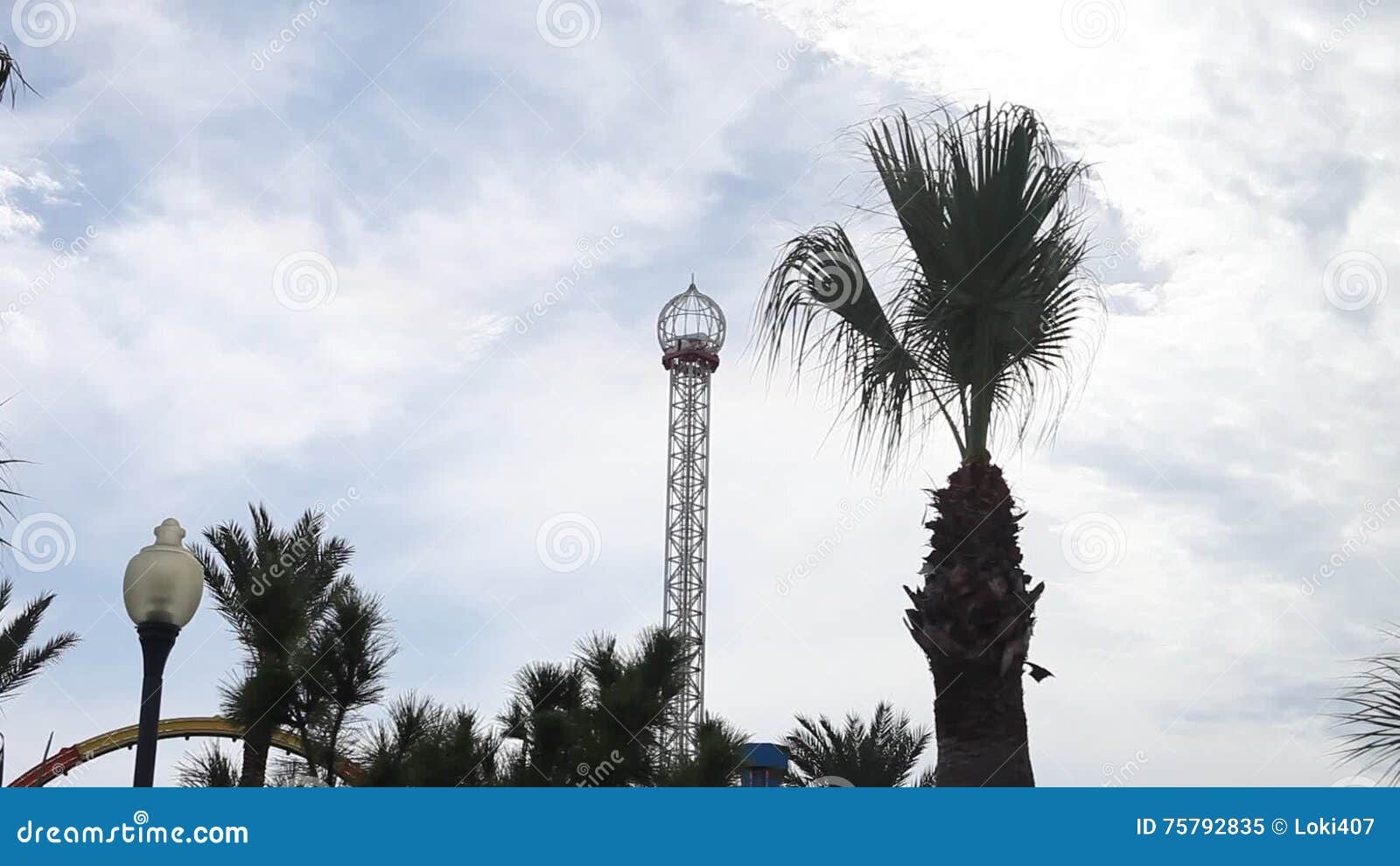 Kemah Boardwalk Drop Zone Ride Stock Video - Video of palm, boardwalk ...