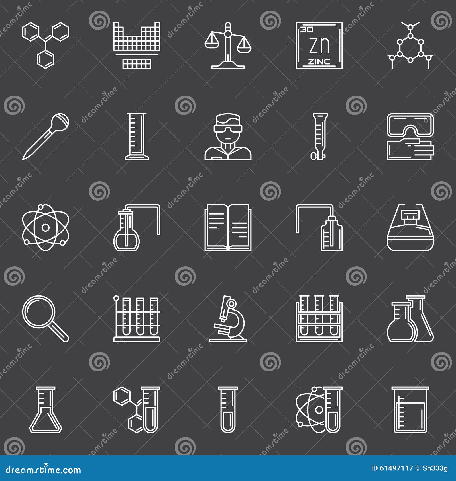 Kemi- Och Vetenskapssymboler Vektor Illustrationer - Illustration av ...