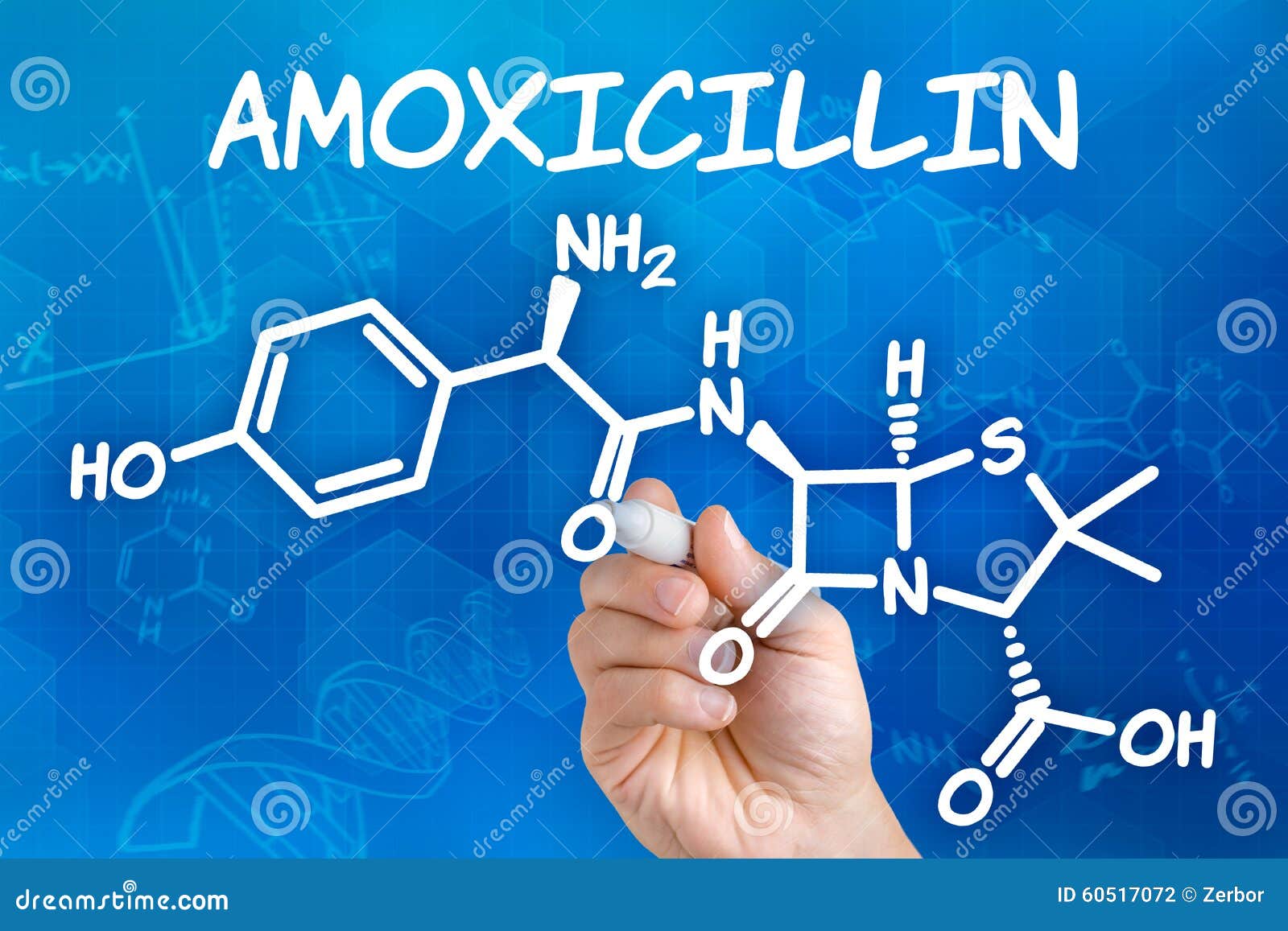 Kemisk Formel Av Amoxicillin Stock Illustrationer - Illustration av ...