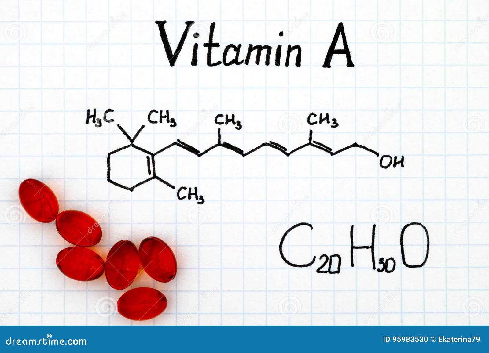 Kemisk Formel Av Vitamin a Och Preventivpillerar Arkivfoto - Bild av ...