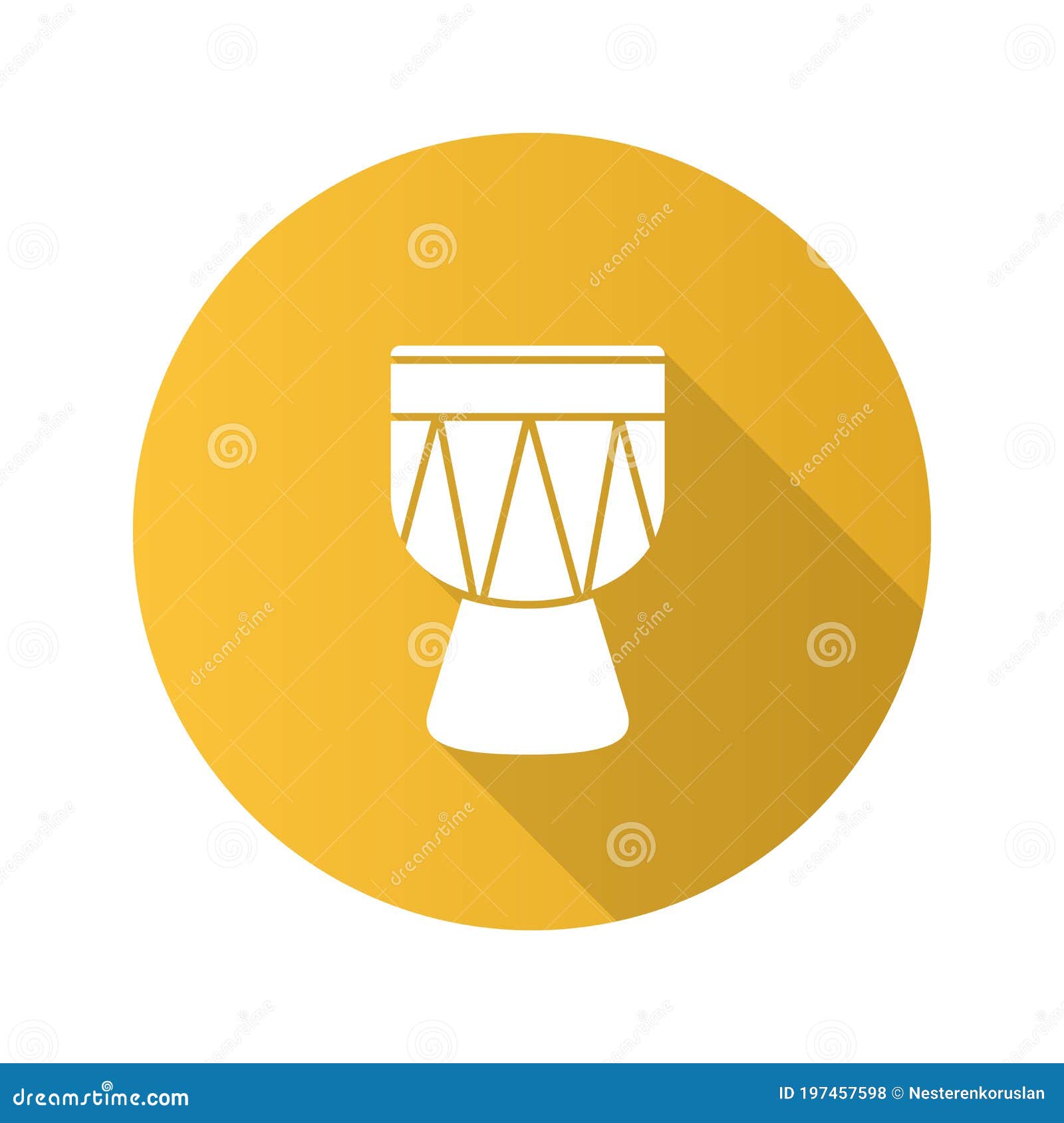 Kendang Flat Design Long Shadow Glyph Icon Stock Vector - Illustration ...