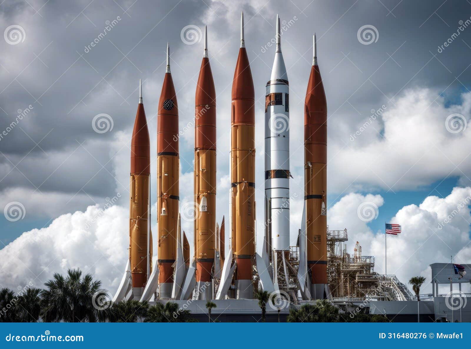 Kennedy Rockets Center Space Nasa Stock Illustration - Illustration of ...