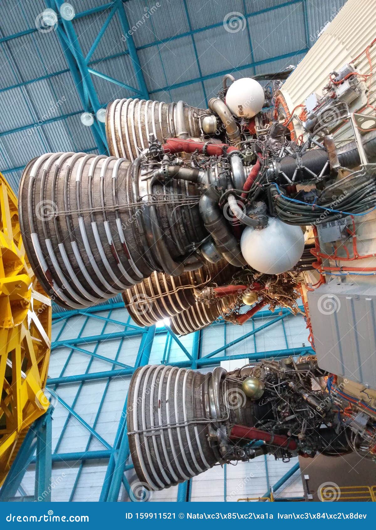 KENNEDY SPACE CENTER, FLORIDA, USA - the Engines of the Second Stage of ...