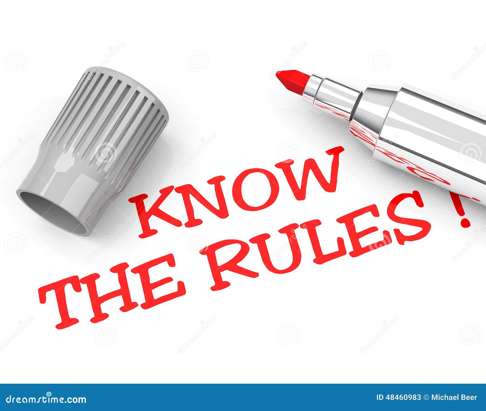 Kennen Sie die Regeln stock abbildung. Illustration von unterstützung ...